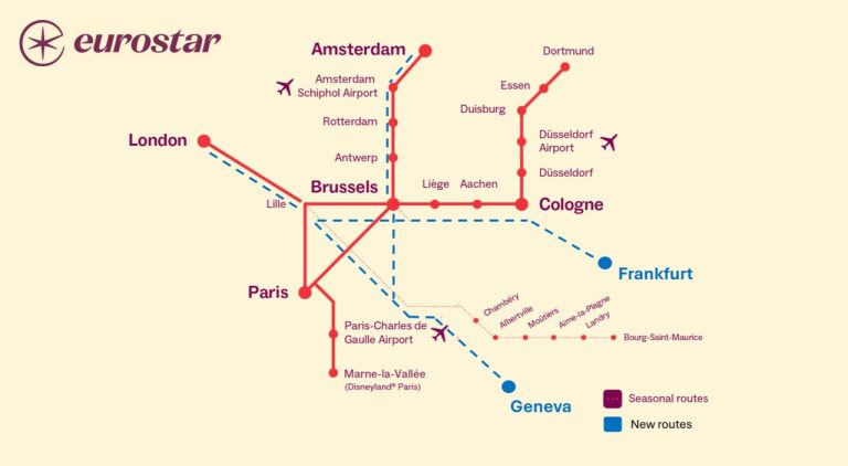 Here is the new Eurostar map – including new routes from the UK - HotMinute